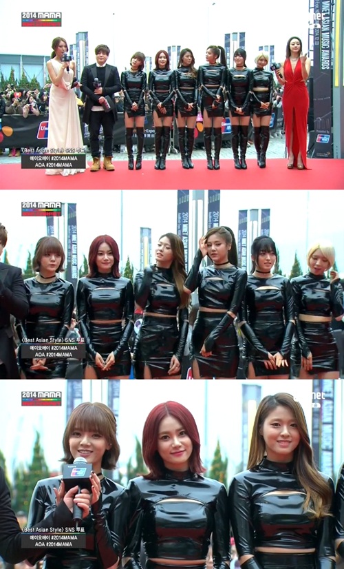 AOA, 밀착 가죽의상 입고 S라인 과시(2014 MAMA) - 손에 잡히는 뉴스 눈에 보이는 뉴스 - 뉴스엔