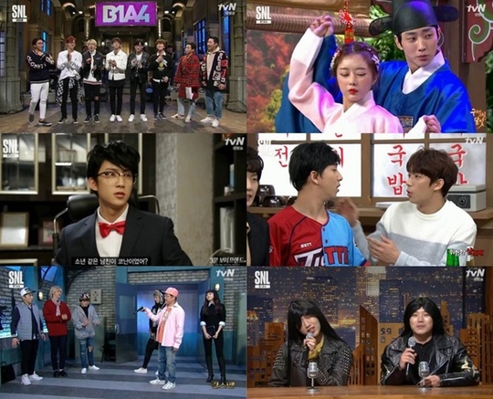 ‘SNL8’ B1A4 역대 2번째 시청률 3.3%, 망가진 보람 있네 - 손에 잡히는 뉴스 눈에 보이는 뉴스 - 뉴스엔