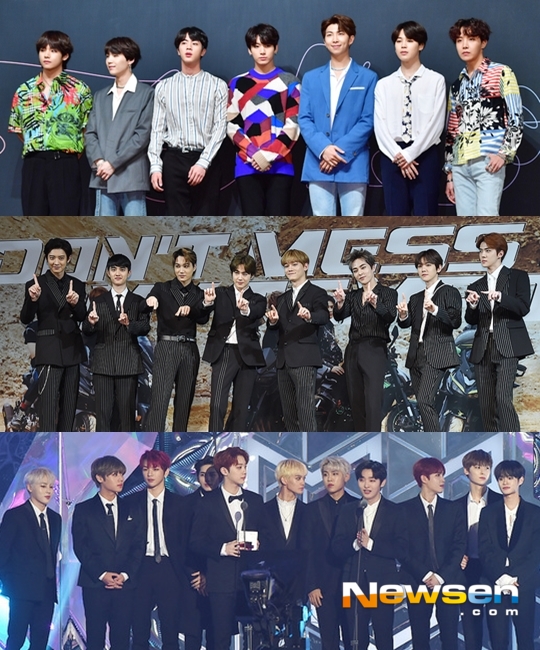 방탄소년단vs엑소vs워너원, 2018 KPMA 온라인투표 격돌 - 손에 잡히는 뉴스 눈에 보이는 뉴스 - 뉴스엔
